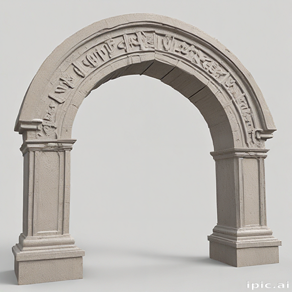 Intricately Carved Stone Archway with Detailed Historical Inscriptions and Patterns