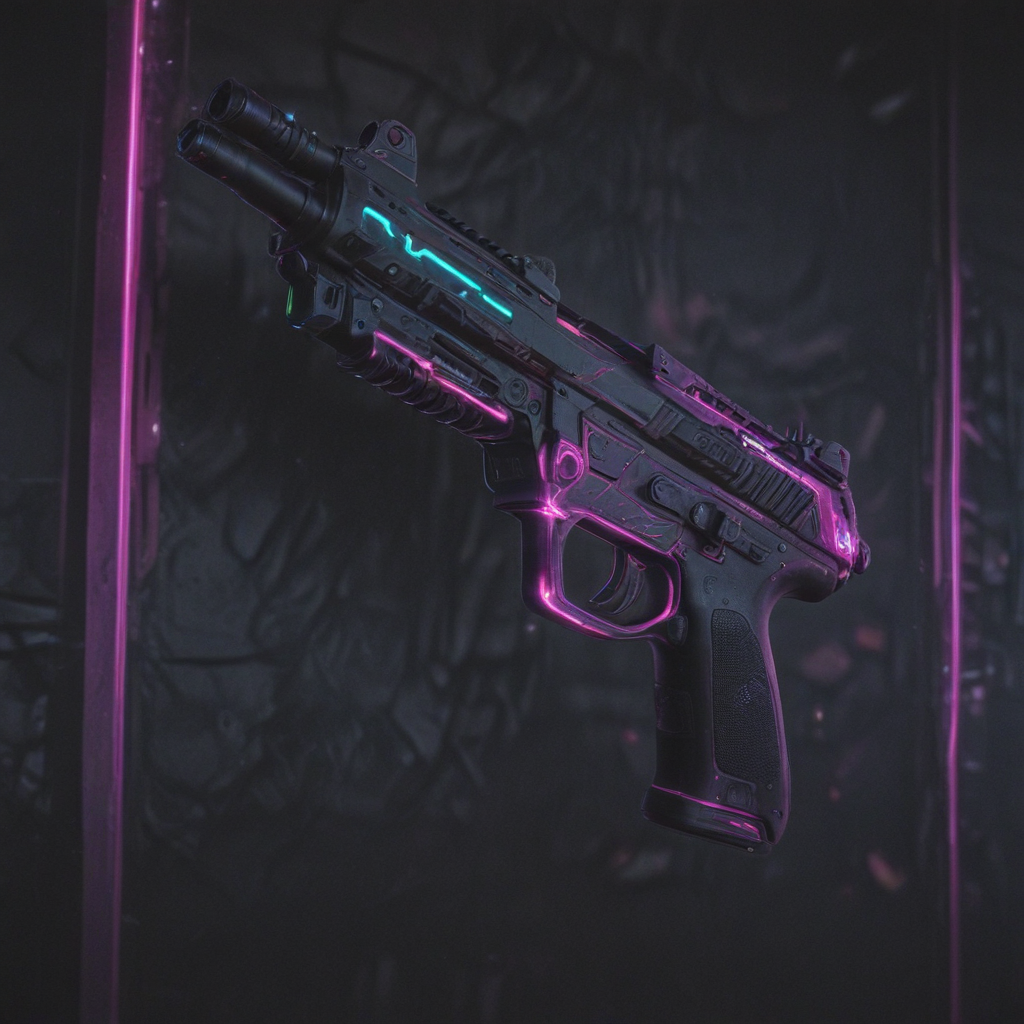 neon gun, cyberpunk