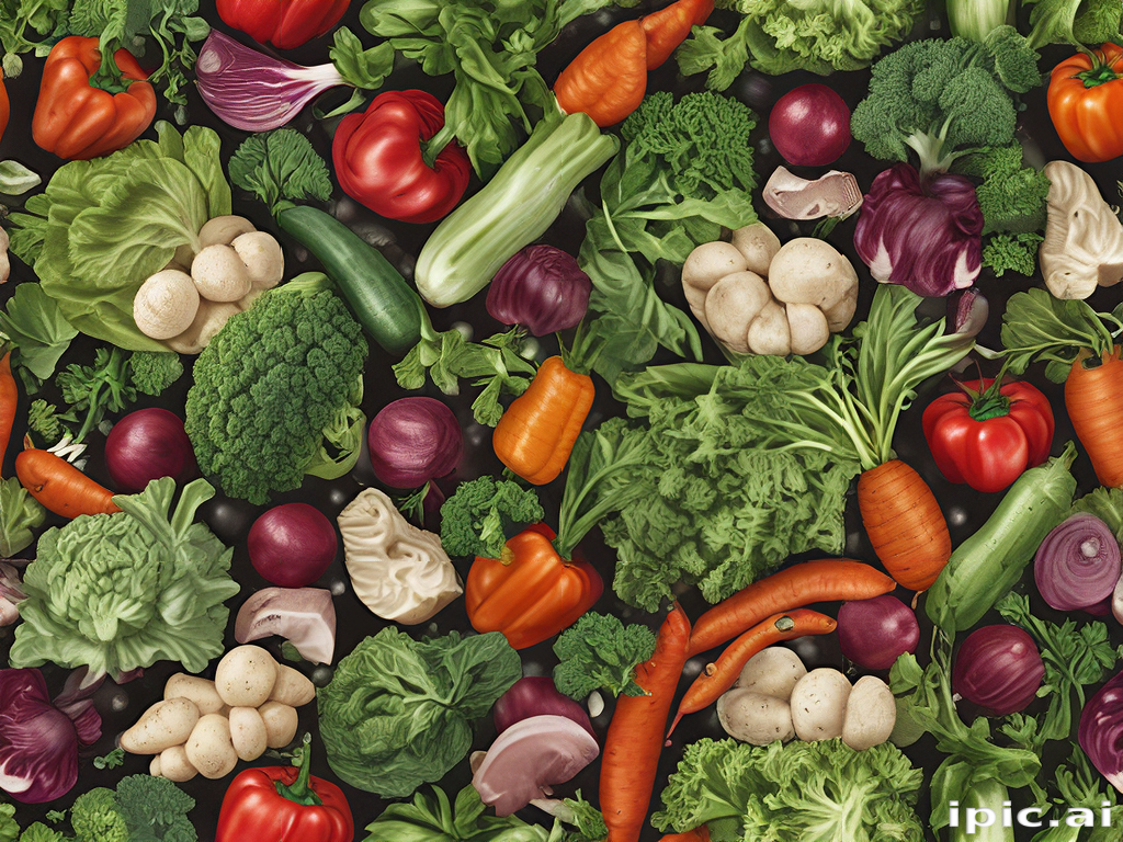 A Colorful Arrangement of Fresh Vegetables Displaying Nature's Bounty ...