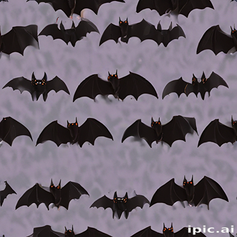 A Whimsical Display of Bats in Various Poses Against a Soft Background