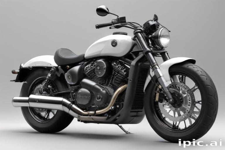 Sleek and Stylish Custom Motorcycle with a Modern Design and Chrome Accents