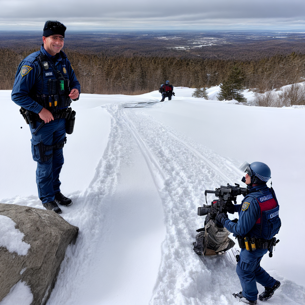 police officer in snow
