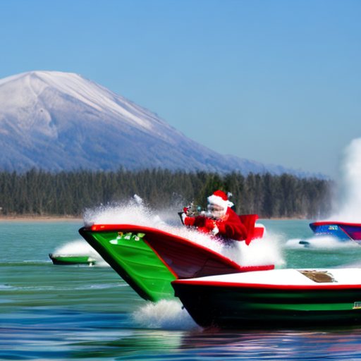 Dolphins pull santa sleigh