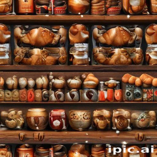 A Colorful Display of Various Unique Jars and Containers on Shelves