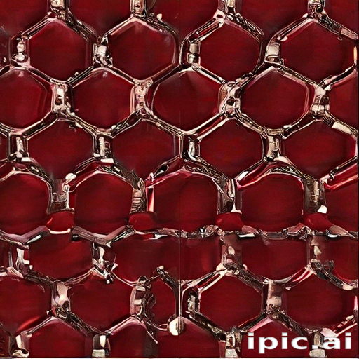 Intricate Patterns of Metallic Honeycomb Design with a Rich Red Background