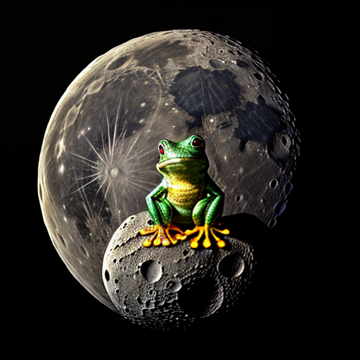 A frog on the moon