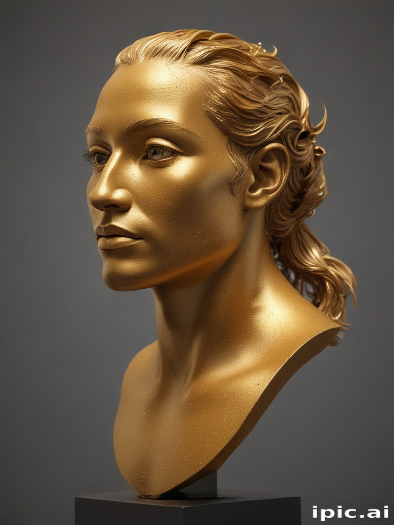 Stunning Golden Bust Sculpture Capturing the Essence of Timeless Beauty