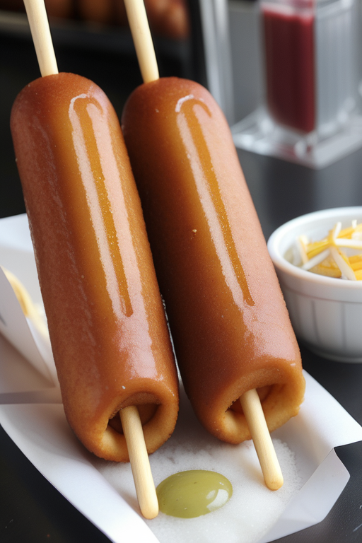 Deliciously Golden Corn Dogs Cooking Perfectly in an Air Fryer Machine