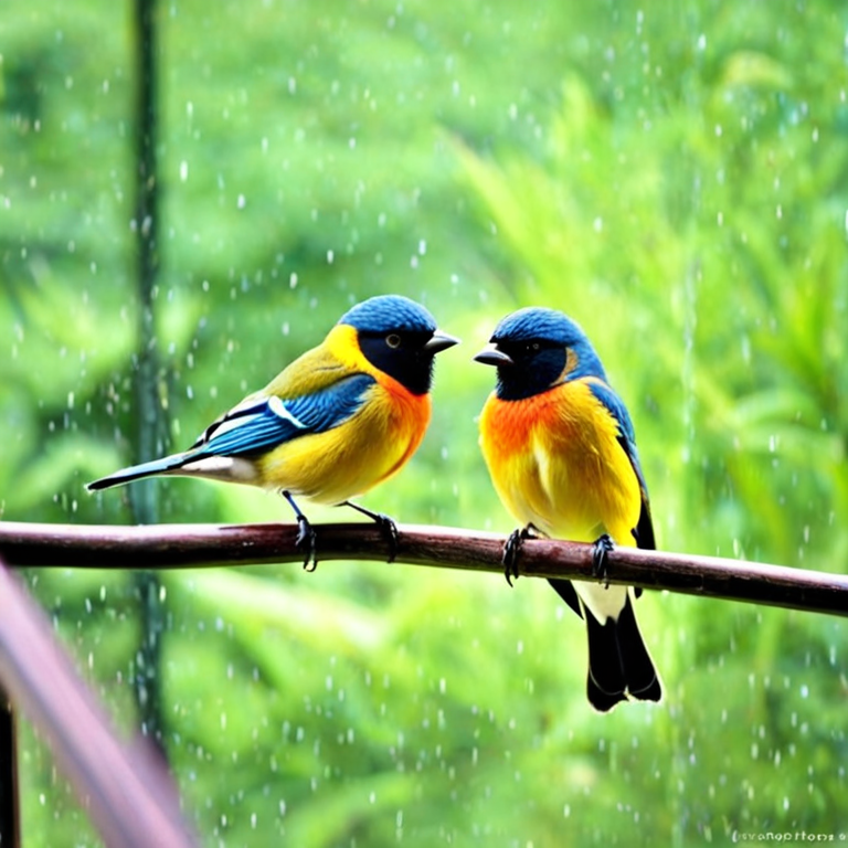 Birds are chirping outside the window.