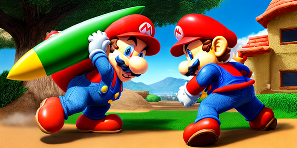 Mario koopa kamek and flying koopa figts