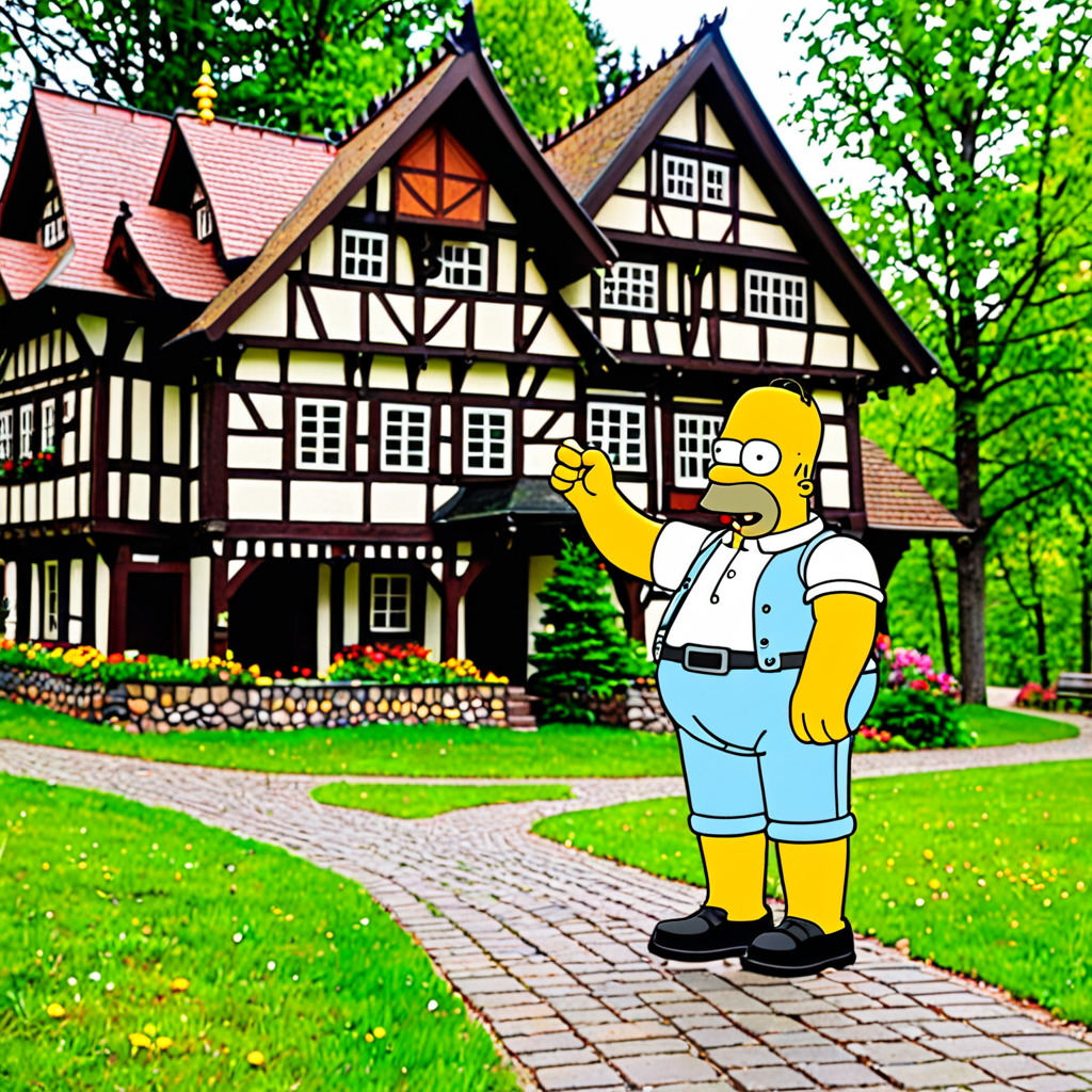 German Homer Simpson enjoys a leisurely walk in the Schwarzwald ...