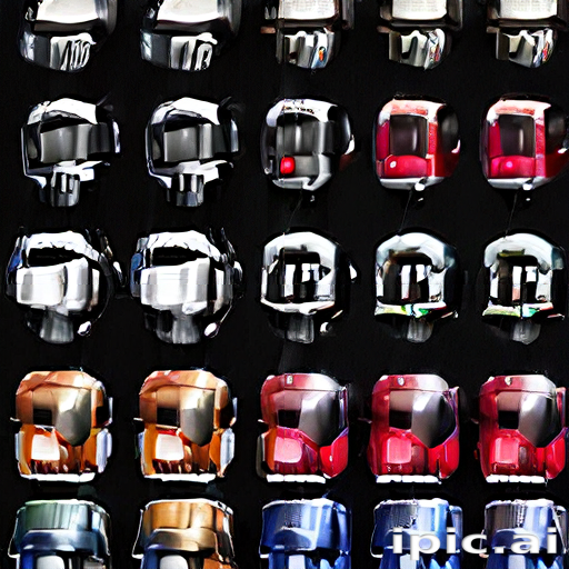 Collection of Colorful Helmet Designs Displayed in a Grid Format
