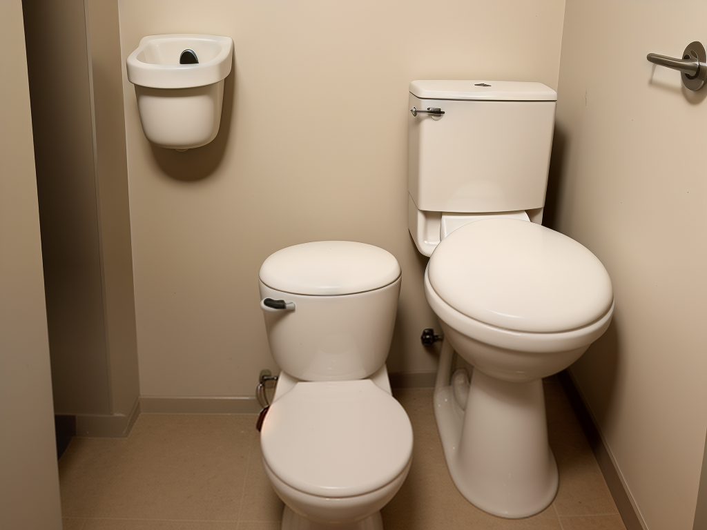 Modern Bathroom Setup Featuring Two Unique Toilet Designs Side by Side
