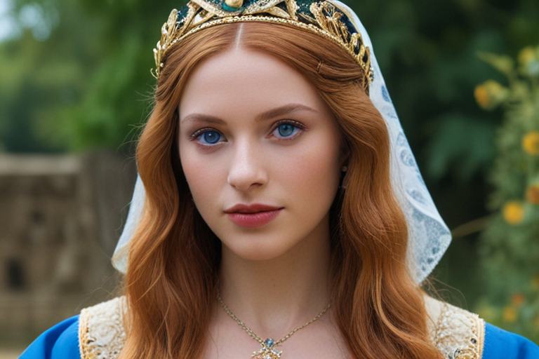 realistic photo of queen Katherine of Aragon in real life strawberry ...