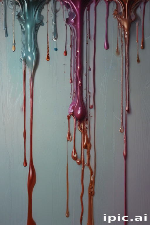 Colorful Paint Drips Creating a Beautiful Abstract Art Display on Canvas