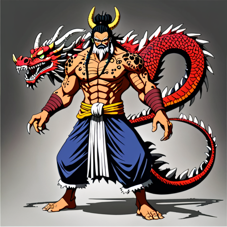 Kaido Full dragon form from one piece but red