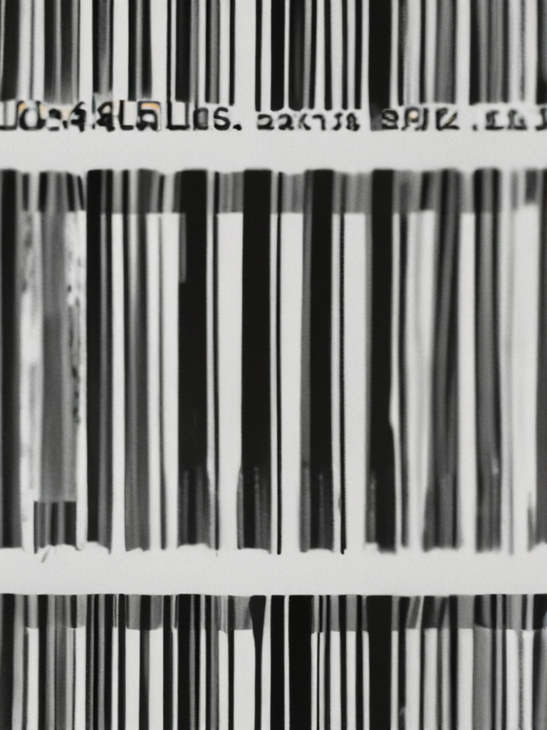 Close-Up View of Black and White Barcode Patterns on Paper
