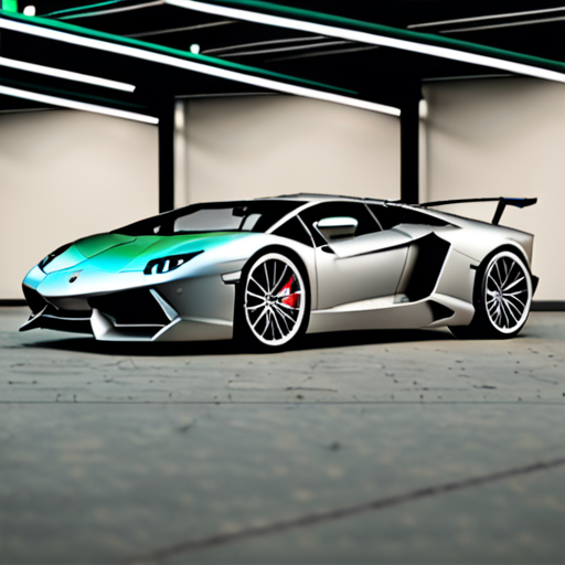 make a realistic and luxurious lamborghini car facing forward