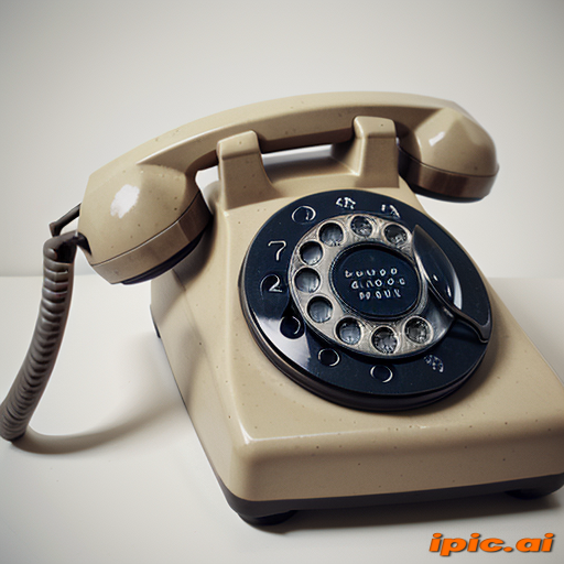 A Vintage Rotary Phone Sitting Elegantly on a Simple Table Surface.