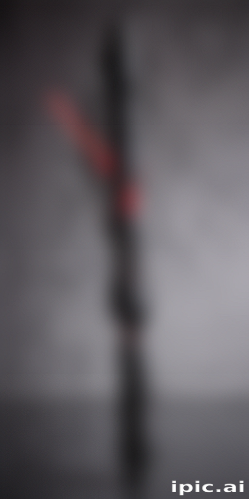 Abstract Composition Featuring a Blurred Vertical Object with Red Accents