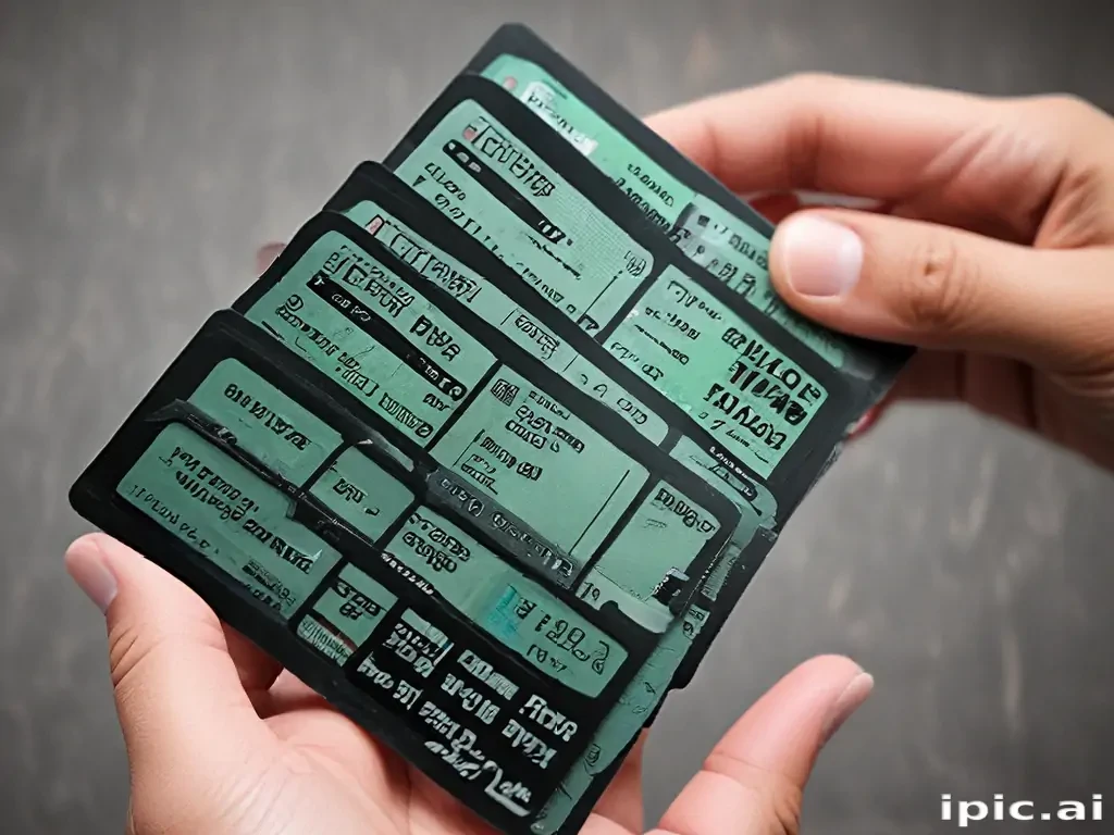 Collection of Vintage Tickets Held in Hands with a Neutral Background