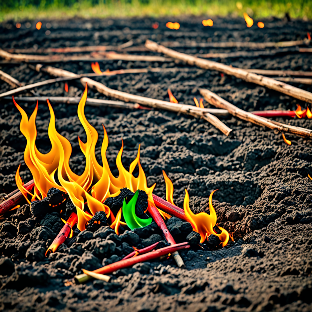 burned ground reggae yellow red green flames