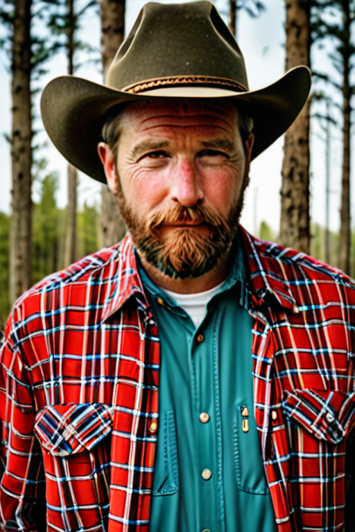 redneck with hat covering face