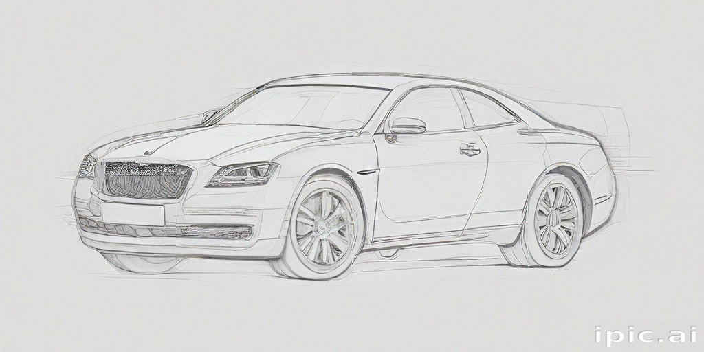 Stylized Outline of a Luxury Car Showcasing Sleek Design and Elegance