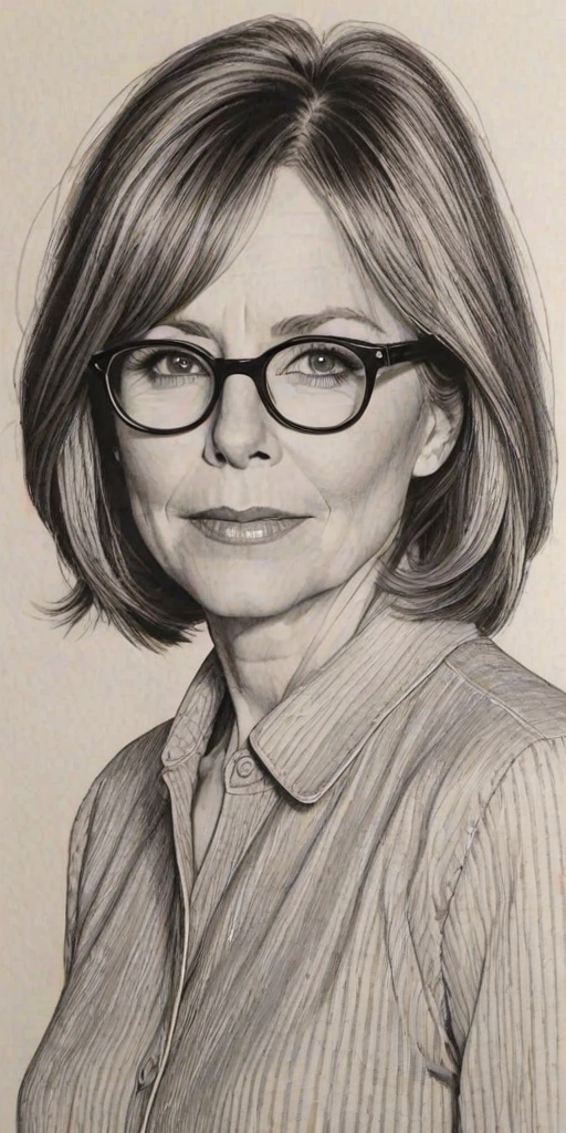 Free Ai Image Generator Beauteous Diane Keaton, pencil sketch, portrait ...