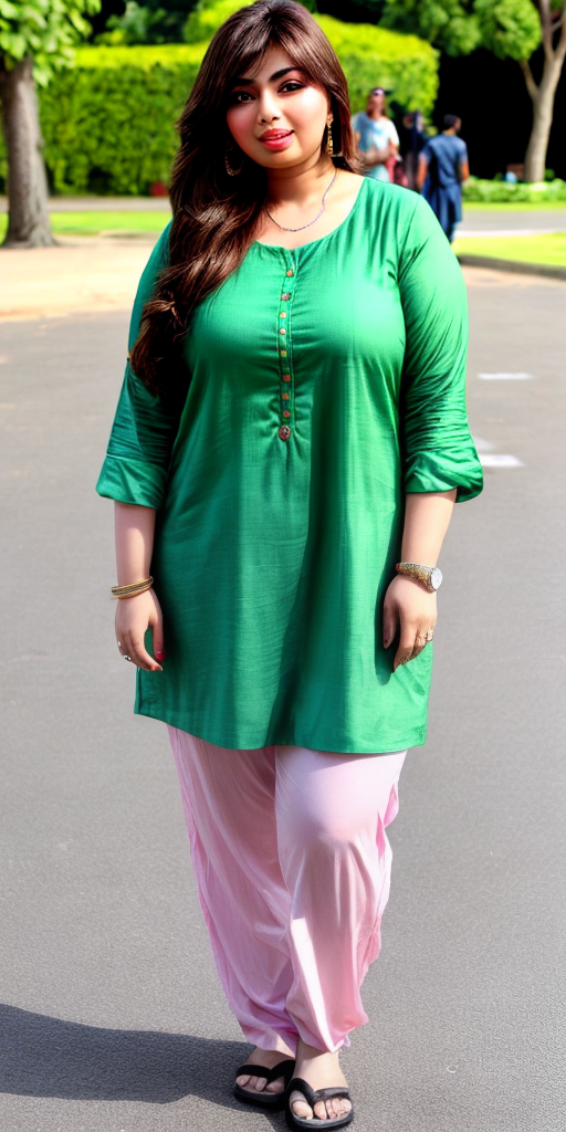 Pakistani Curvaceous Chubby Female "Ayesha Takiya", White PAJAMA, Green ...