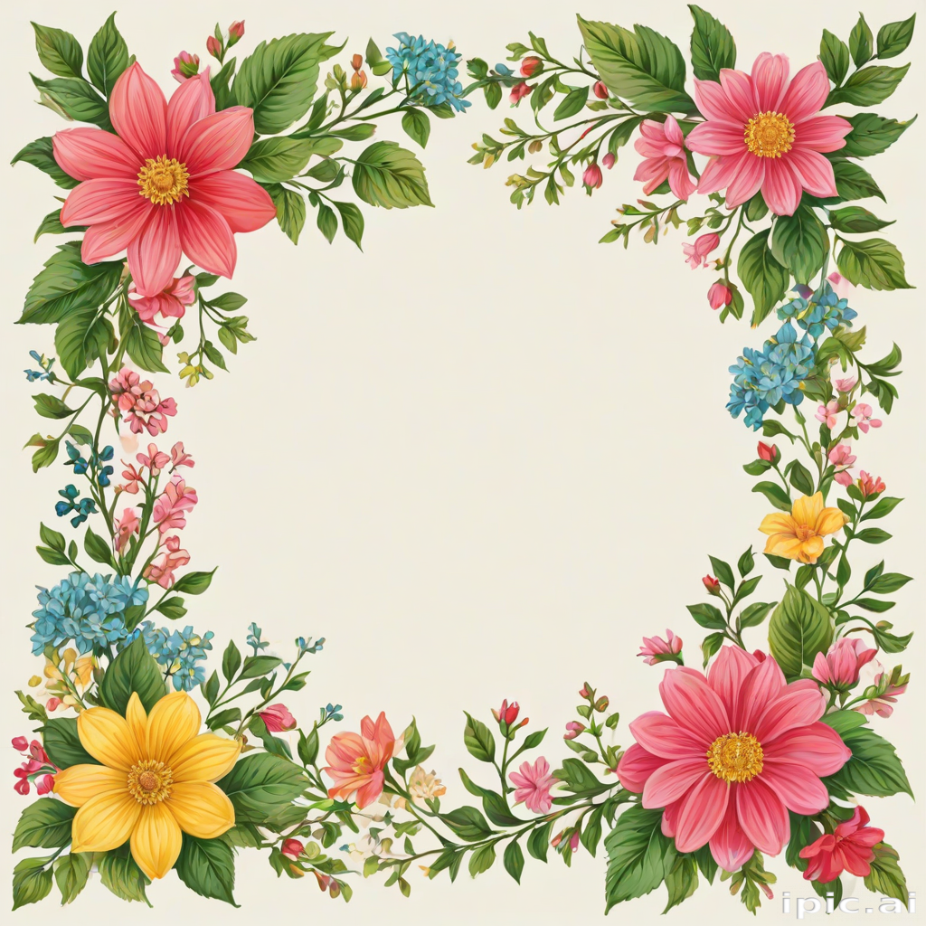 flowery border clipart