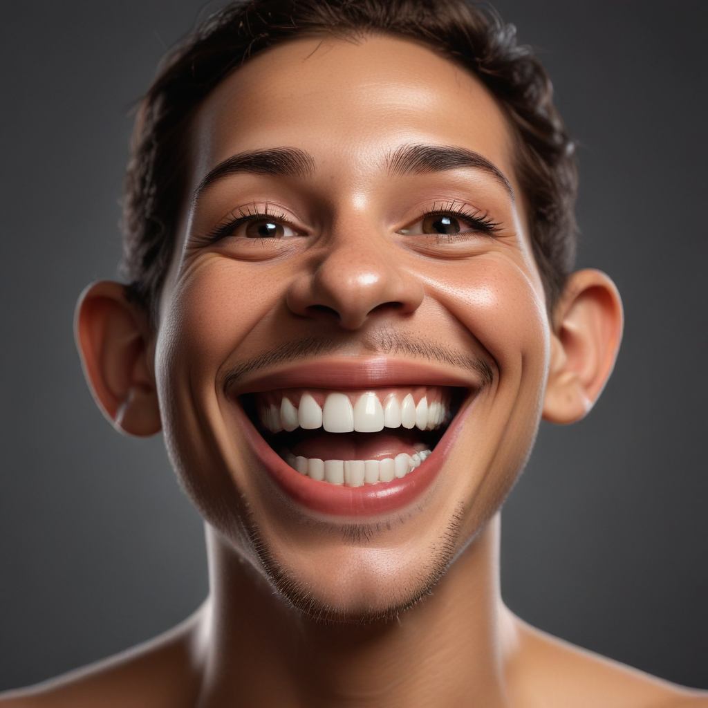 A Joyful Young Man Beaming with a Bright, Infectious Smile.