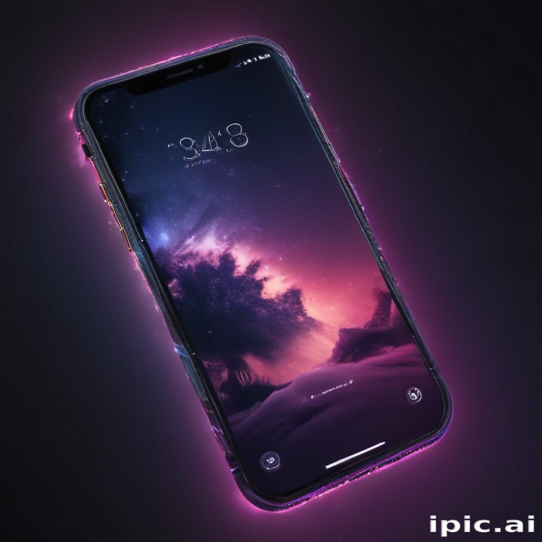 Stunning Smartphone with Cosmic Wallpaper and Glowing Edge Lighting Effects