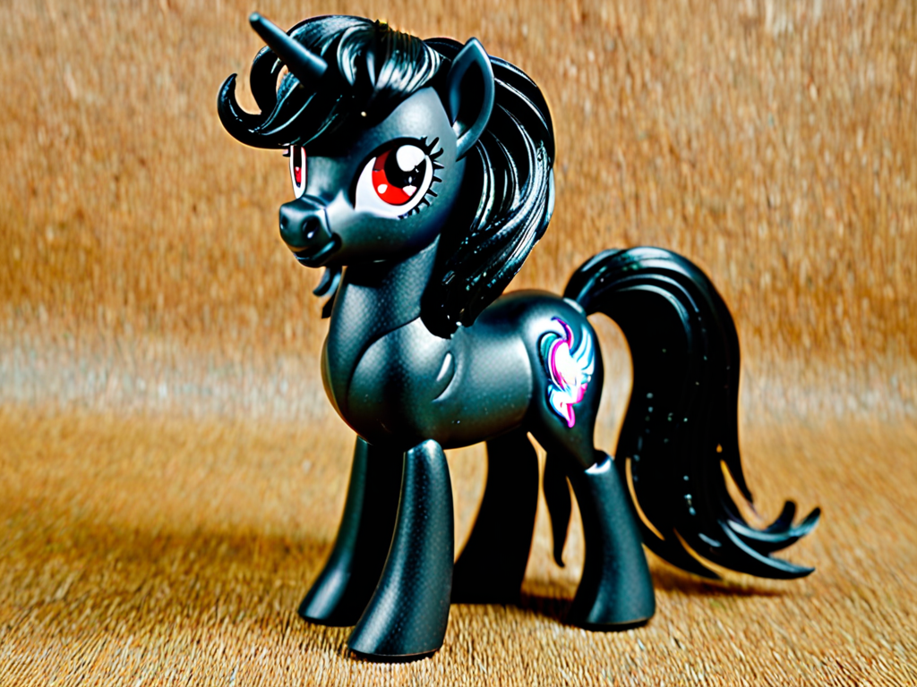 mlp g4 pony dark alicorn white face red eyes black mane
