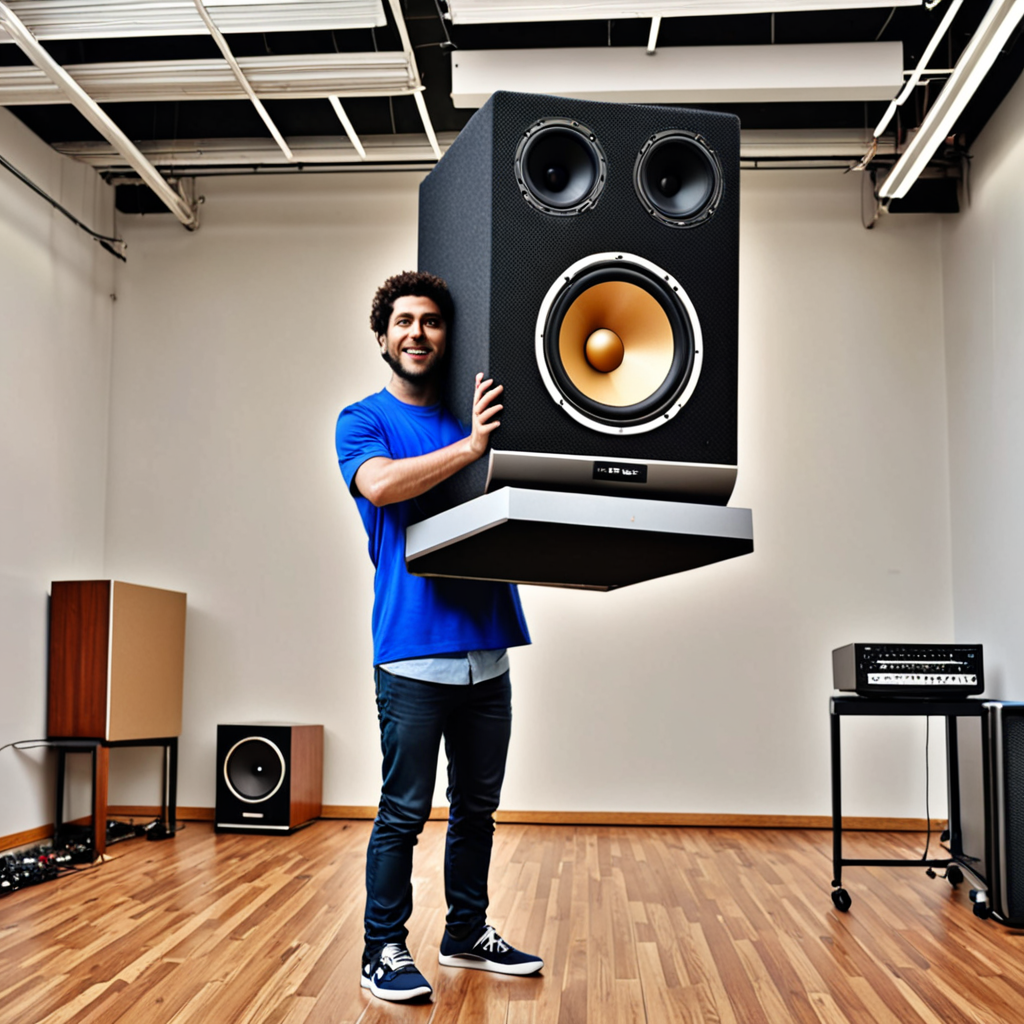 a person who has a giant speaker for a head.