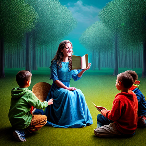 create an image of a storyteller