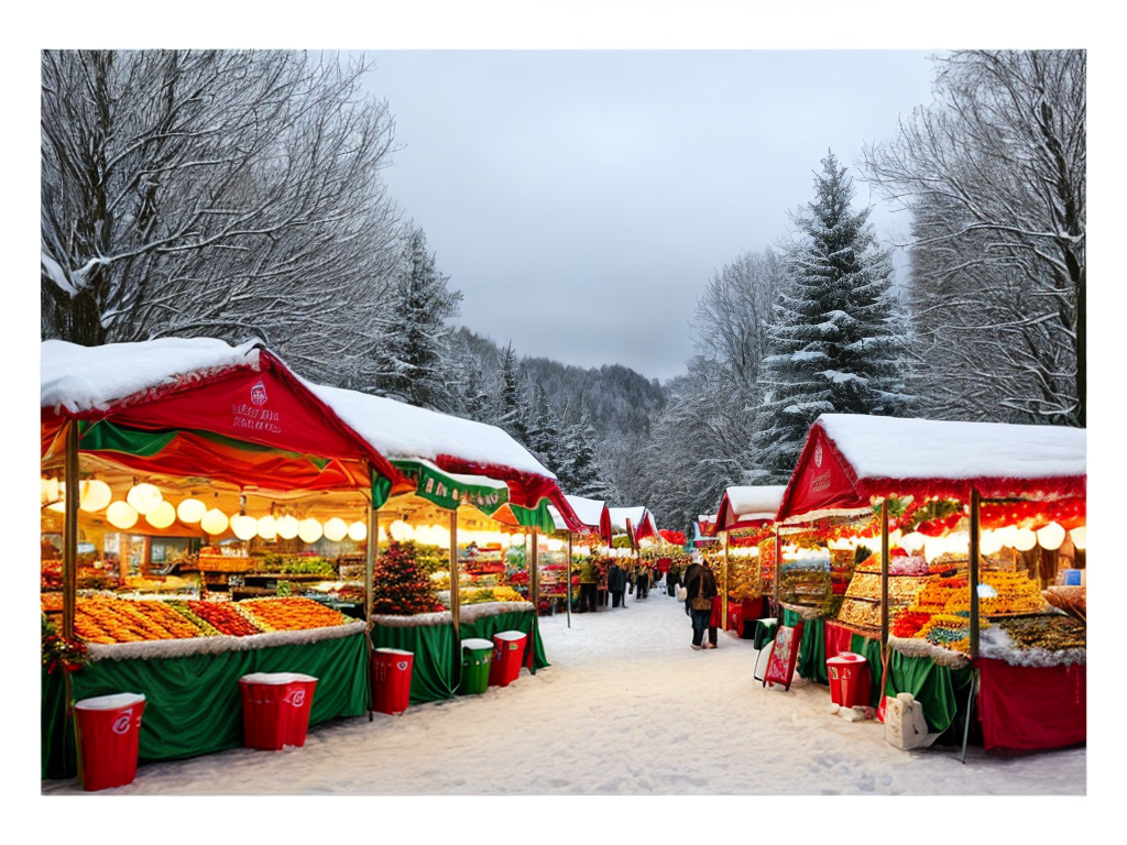 cute wall art Cozy christmas village market backdrop for step and repeat