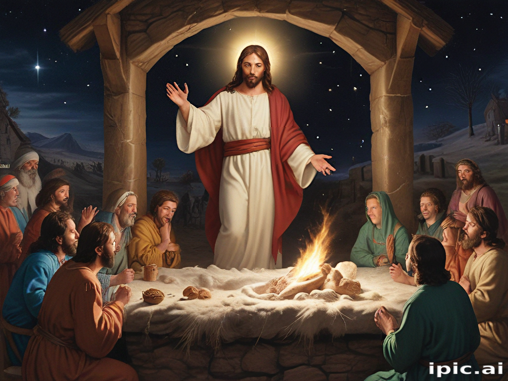 Jesus Christ Sharing a Moment of Peace and Fellowship with His Disciples