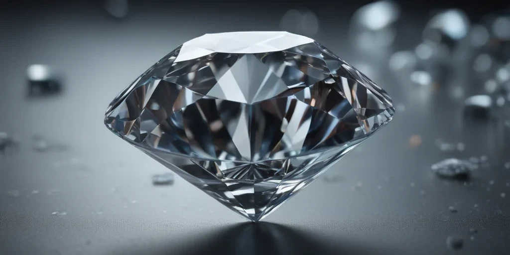 An Exquisite Brilliant-Cut Diamond Sparkling Under Soft Ambient Light