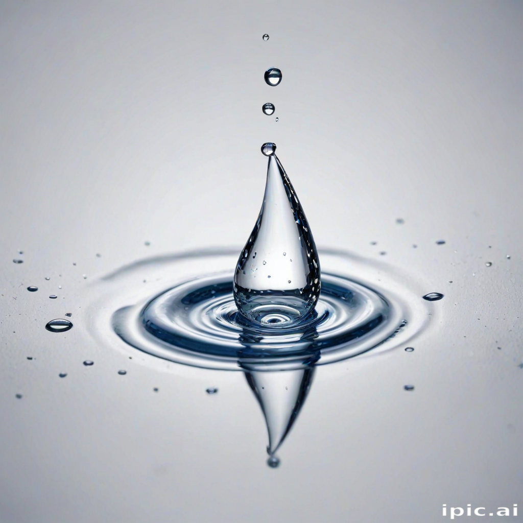 Captivating Moment of a Water Drop Creating Ripples in Calm Water