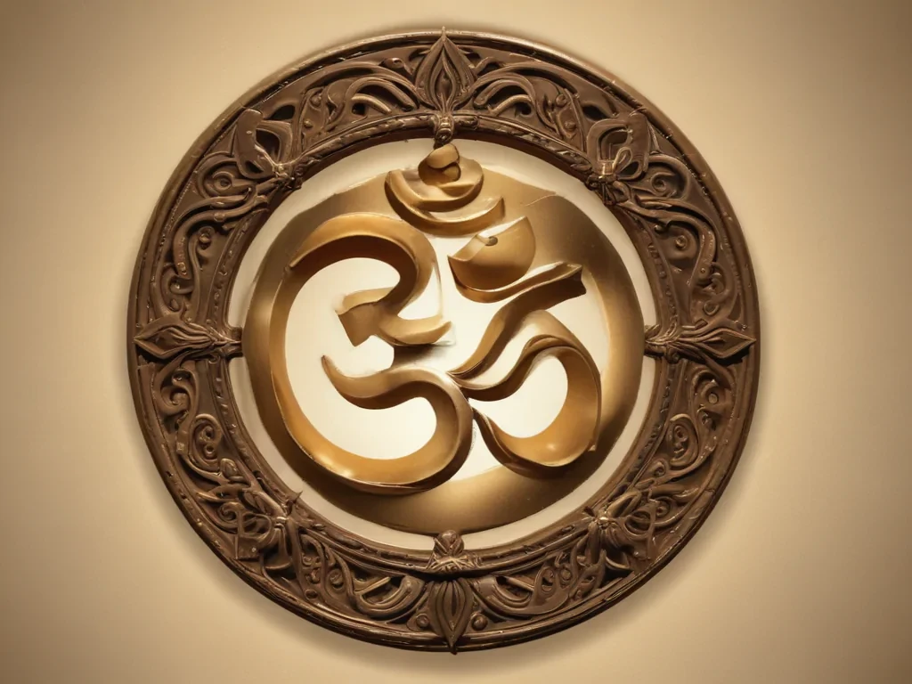 Intricate Decorative Design Featuring the Symbol of Om in Elegant Style