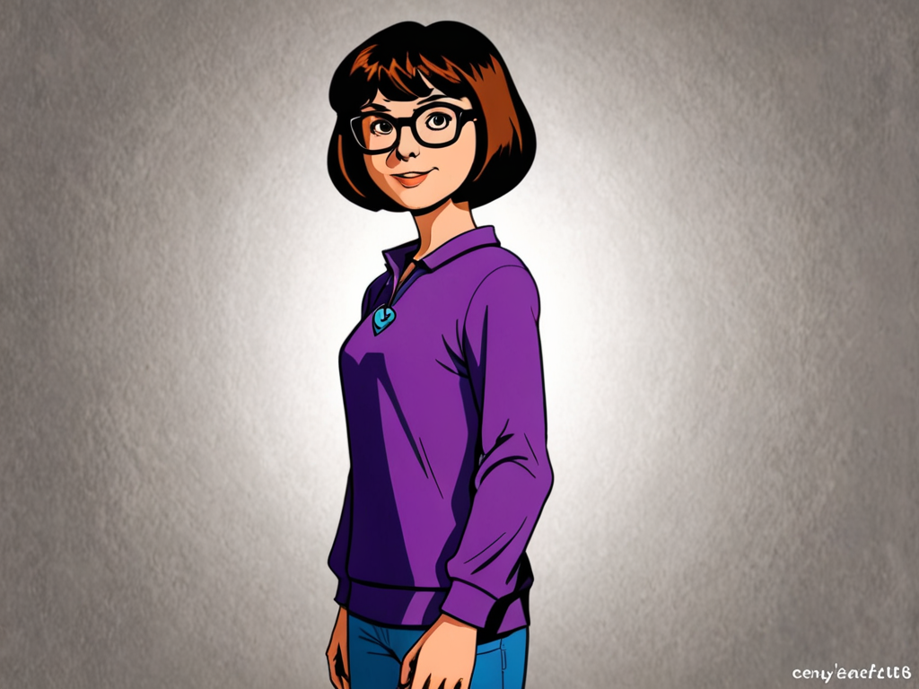 Velma Dinkley fron cartoon Scooby-Doo line art
