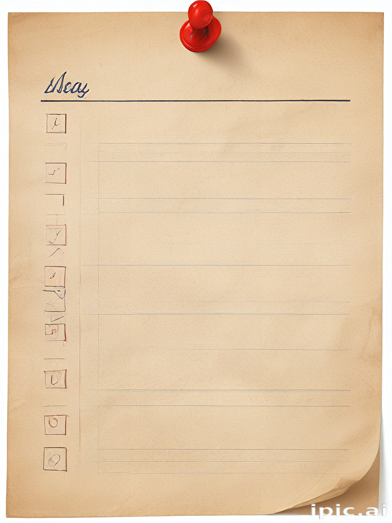 Blank Notepad with Symbols and Space for Writing Ideas and Notes