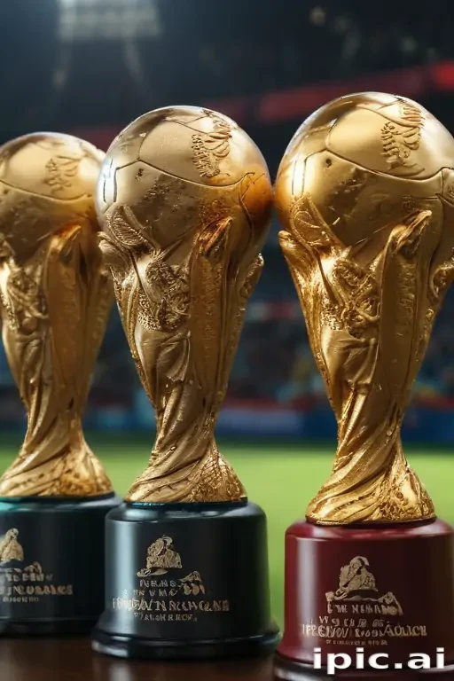 Three Prestigious World Cup Trophies Showcasing Soccer's Greatest ...