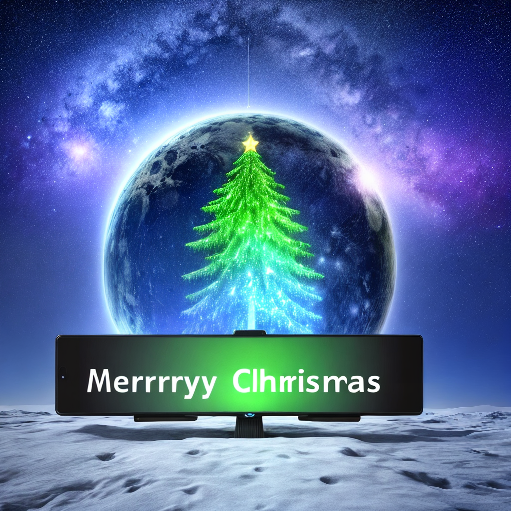 merry christmas 2024 sign, christmas tree, cyberspace, hacker with a ...