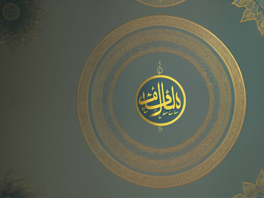 Elegant Circular Design Featuring Intricate Arabic Calligraphy on a ...