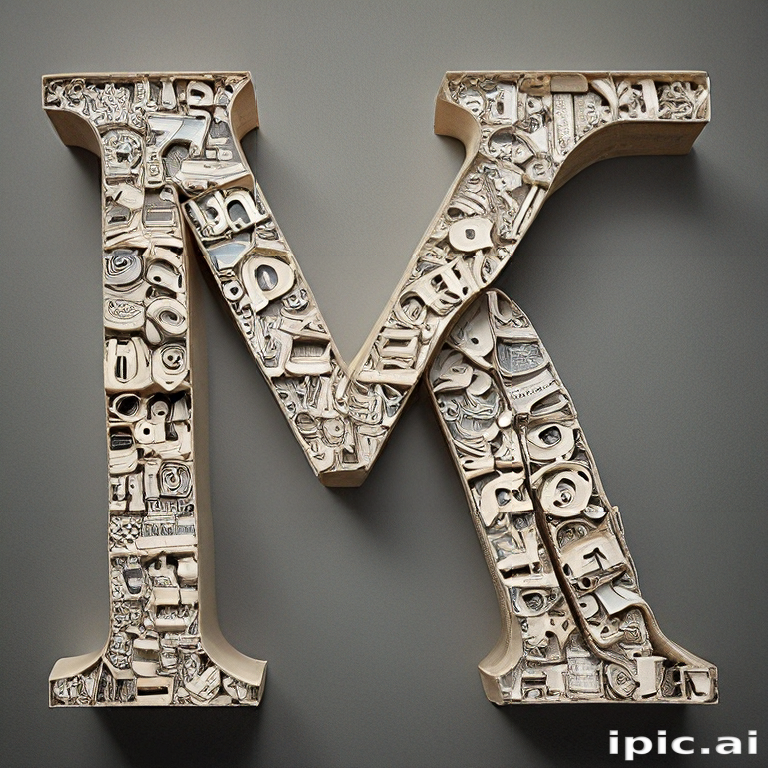 Creative Typography: Intricate Letter 'M' Crafted from Various Objects ...