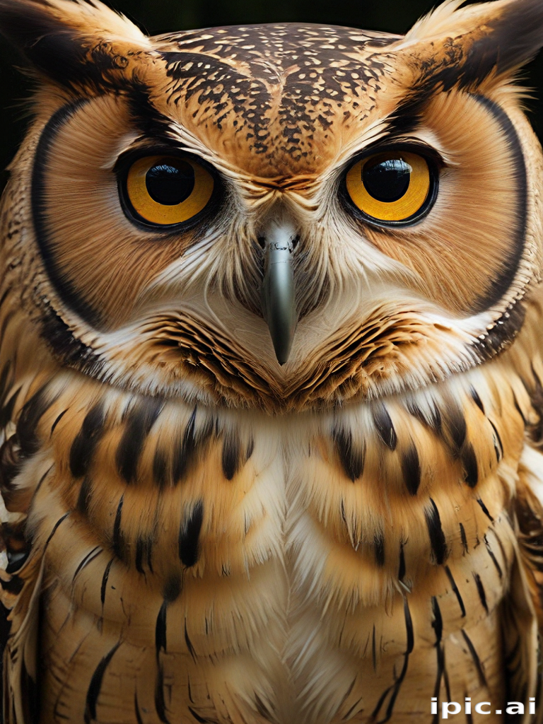 Majestic Owl with Striking Eyes Perched Gracefully in Nature's Embrace.