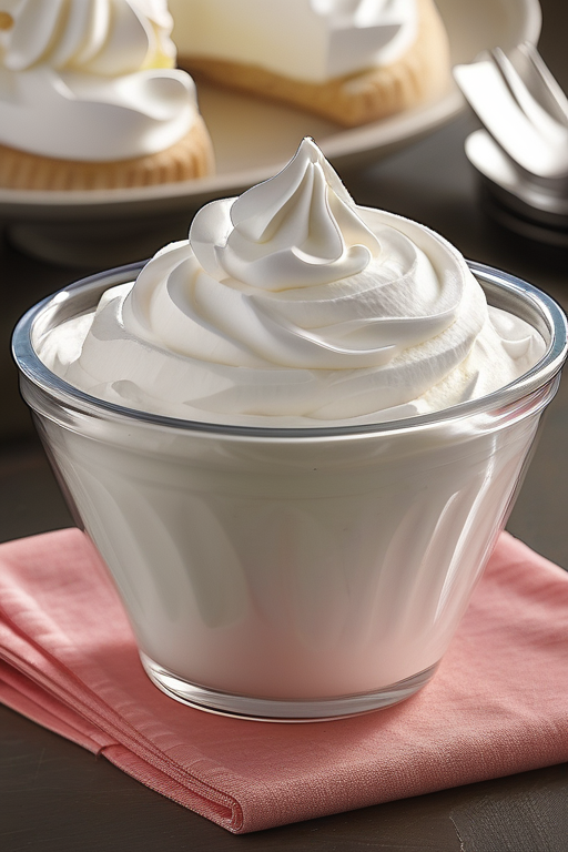 Deliciously Whipped Cream in a Bowl Ready to Top Your Desserts