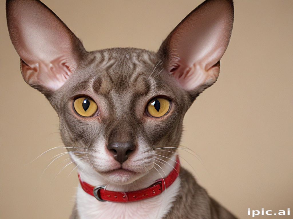 Unique Cat with Distinctive Features and Captivating Golden Eyes Portrait